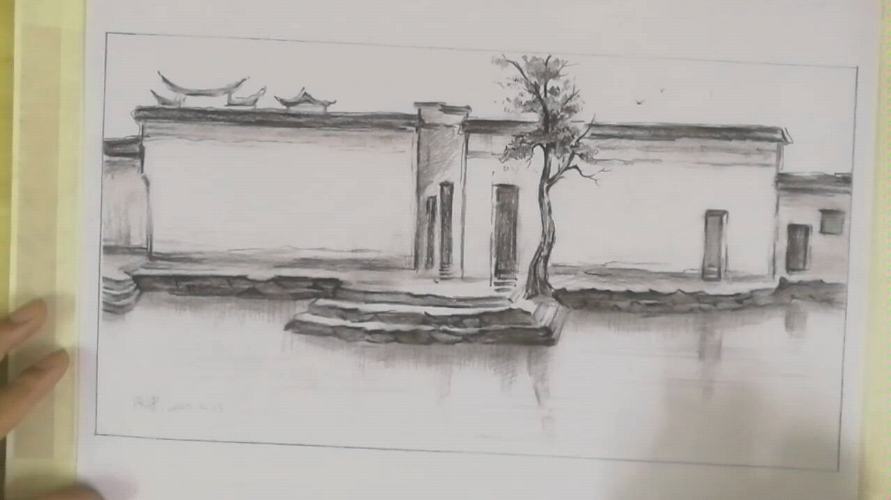 初级素描风景教程——江南水乡篇(快播版)