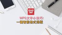 WPS文字小技巧：一键智能格式排版