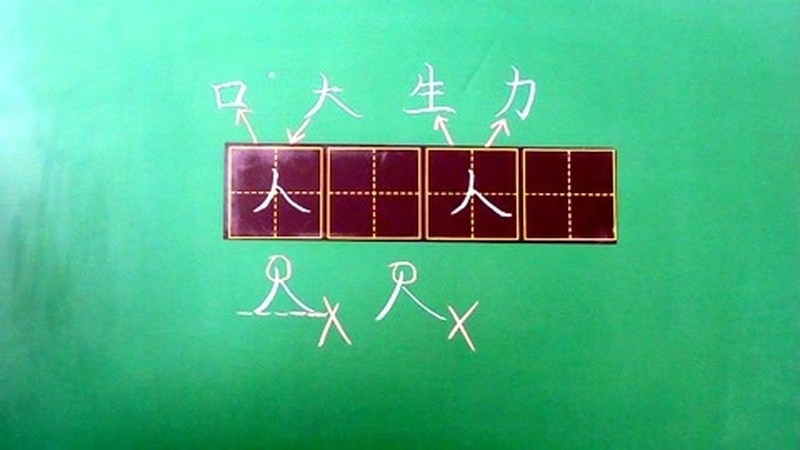一年级上册写字教学第十三讲"人"的写法