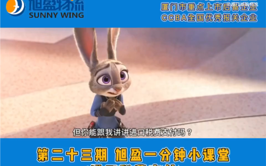 【旭盈一分钟】进口税费支付