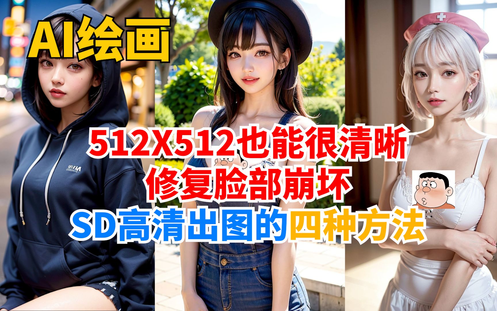 大揭秘!让图片更加清晰 修复面部崩坏 四种技巧 AI绘画 stable diffusion...