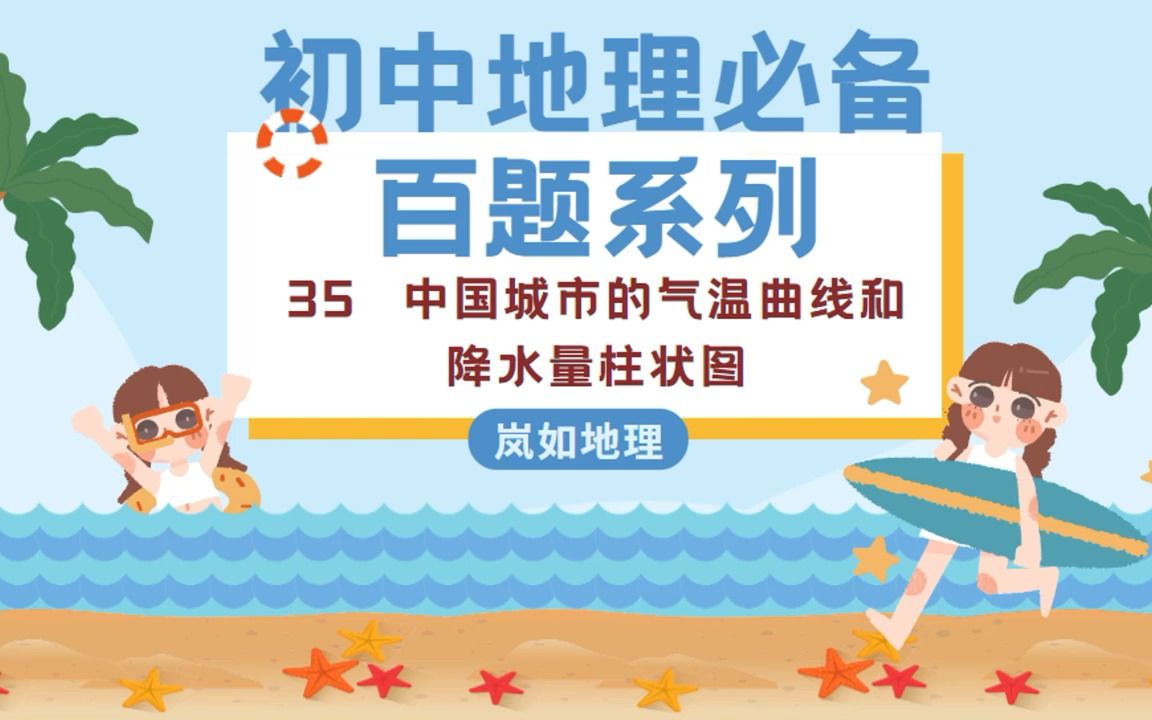 中考必刷|35 中国城市的气温曲线和降水量柱状图