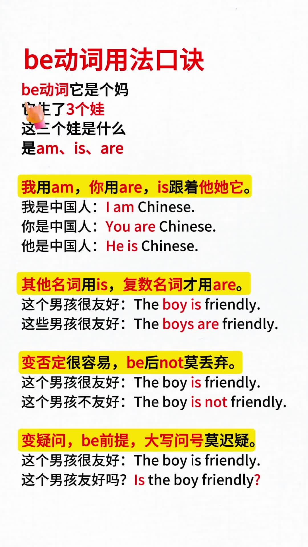 be动词用法口诀#零基础英语 #英语学习 #be动词的用法 #小学英语 #...