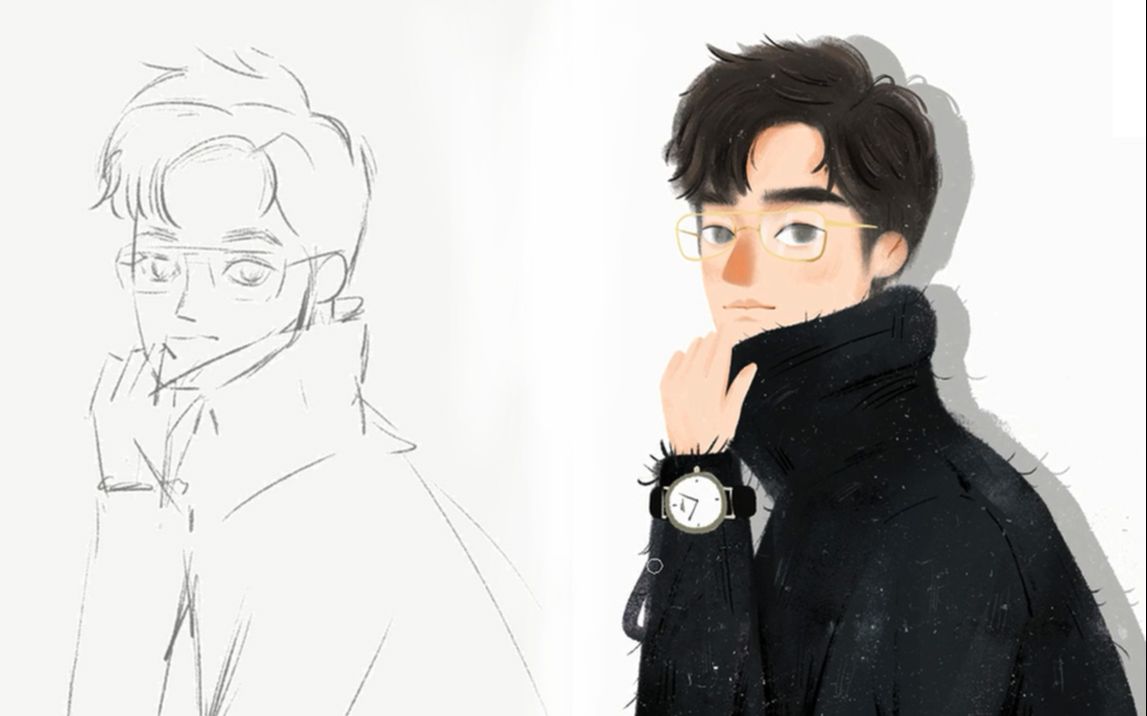 【商业插画】【插画教程】资深插画师教你如何吧自己的照片用PS...