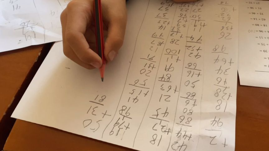 100以内的加减法二燕的竖式写的ߑ�!