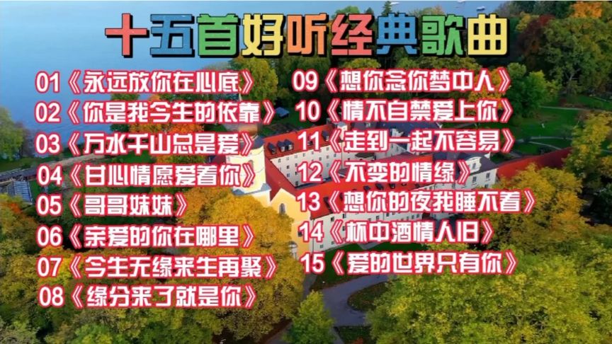 十五首好听经典歌曲《想你的夜我睡不着》《想你念你梦中人》