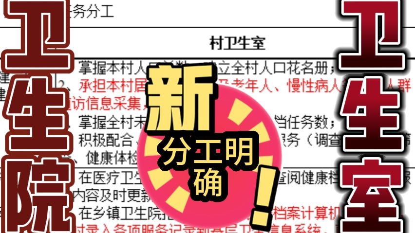 乡镇卫生院与村卫生室明确分工!乡村医生们:你的任务完成了吗?