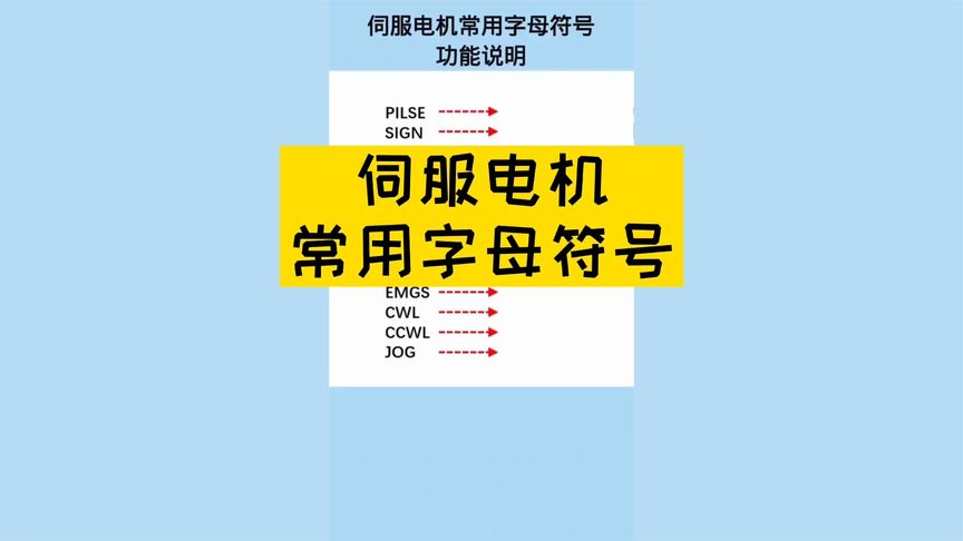 工控设计PLC视频学习之伺服电机常用字母符号