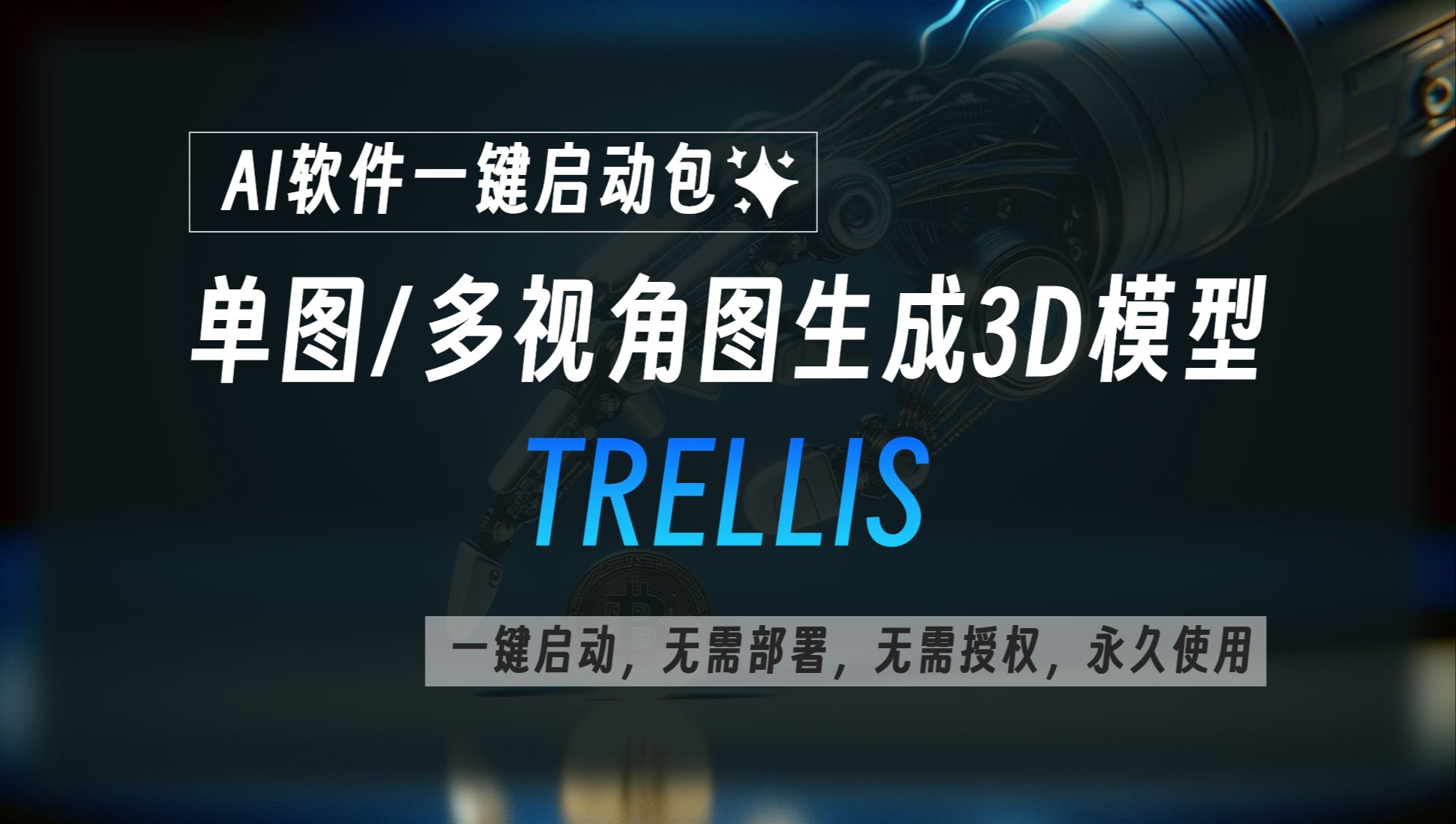 单图/多视角图片生成3D模型工具整合包TRELLIS,支持单张图片及多张...