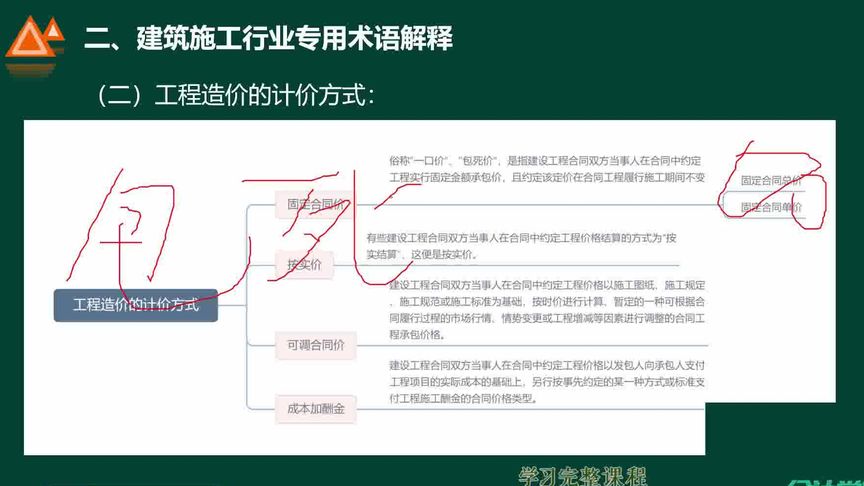 会计学堂会计实操课程-建筑行业财税-建筑企业专业术语