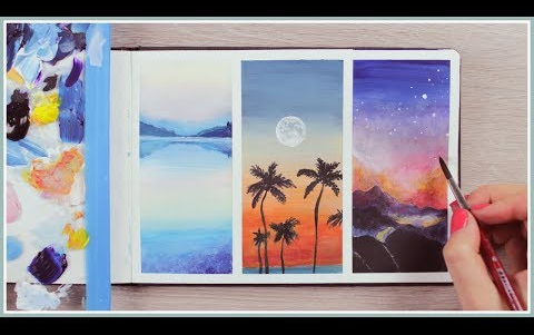 零基础丙烯画教程|新手也能学的丙烯风景画