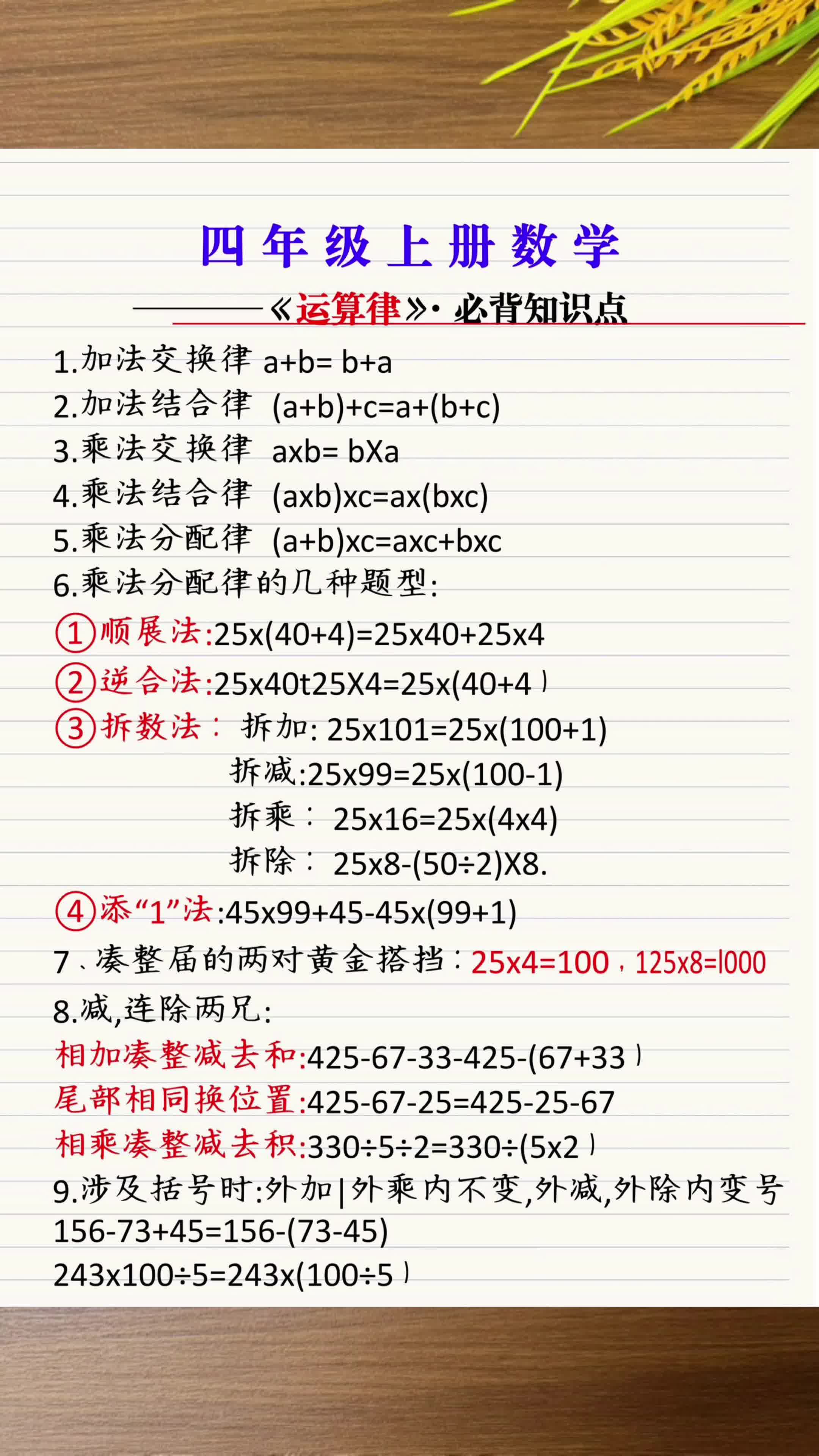 #简便运算 是四年级全册的重难点,也是考试常考易错题型,每天坚持...