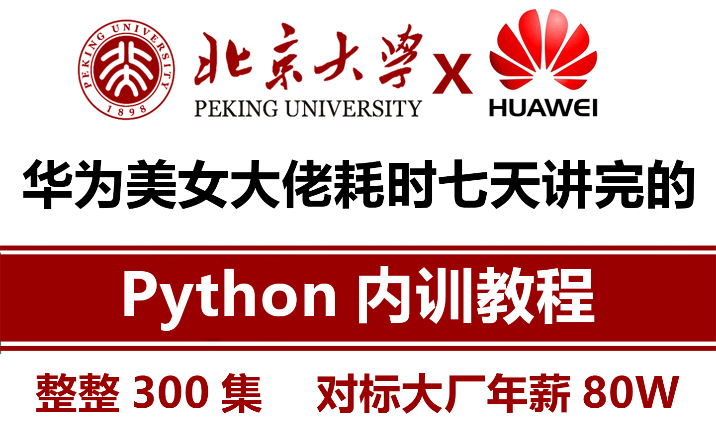 【整整300集】华为美女大佬花七天讲完的Python(数据分析)精讲版,...