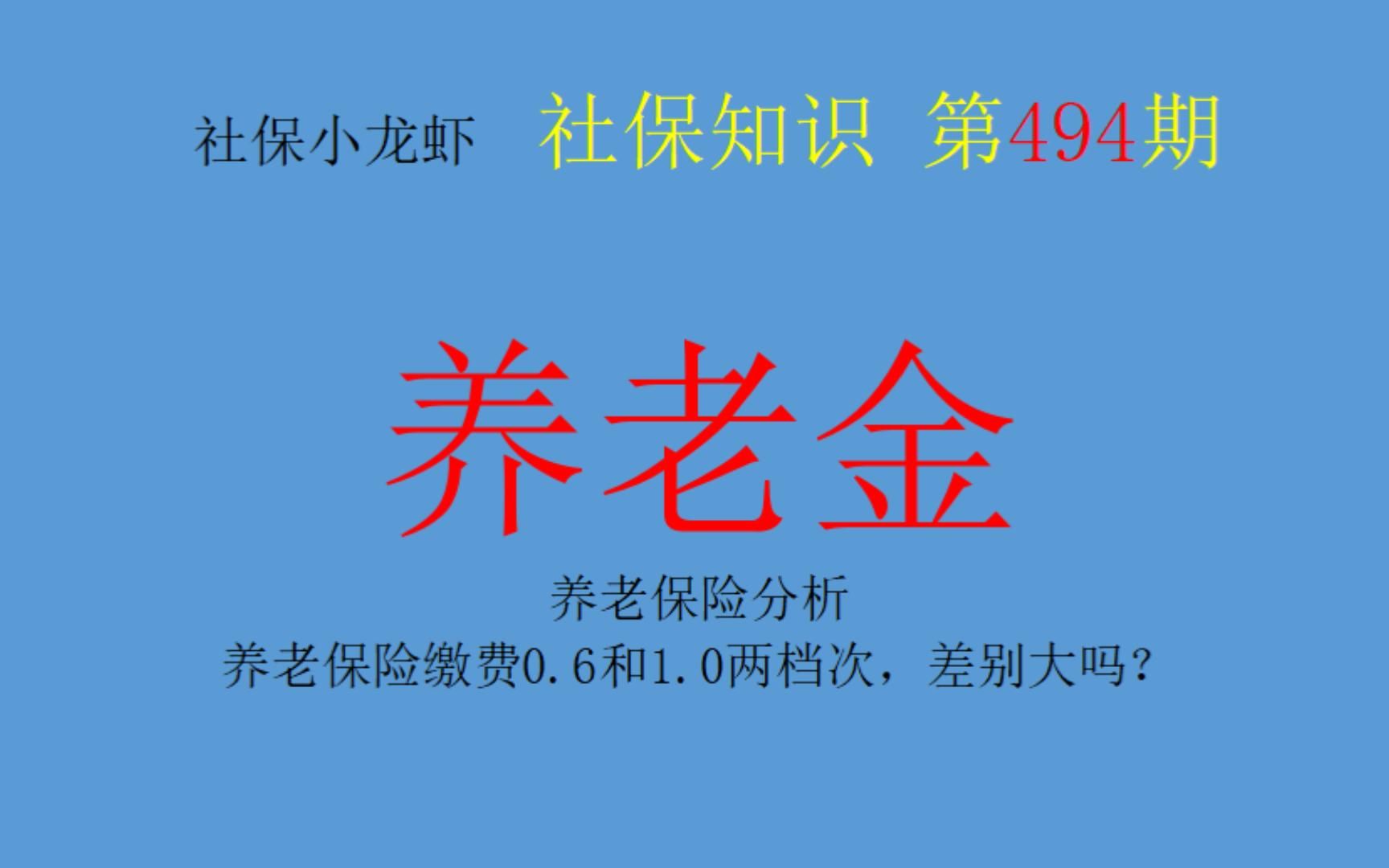 养老保险缴费0.6和1.0两档次,差别大吗?