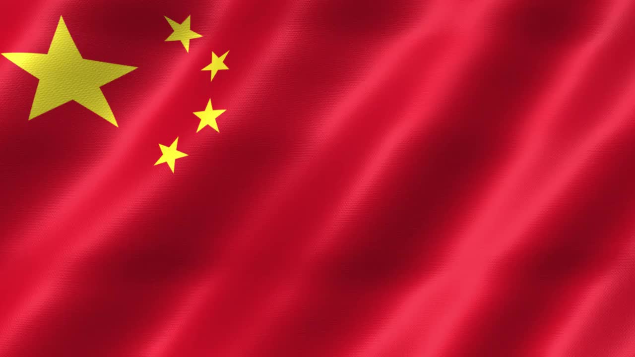 中国国旗五星红旗飘扬
