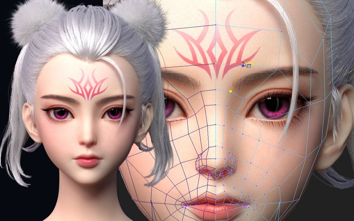 【Maya人物建模】从拉box开始教你,超详细女性模型布线