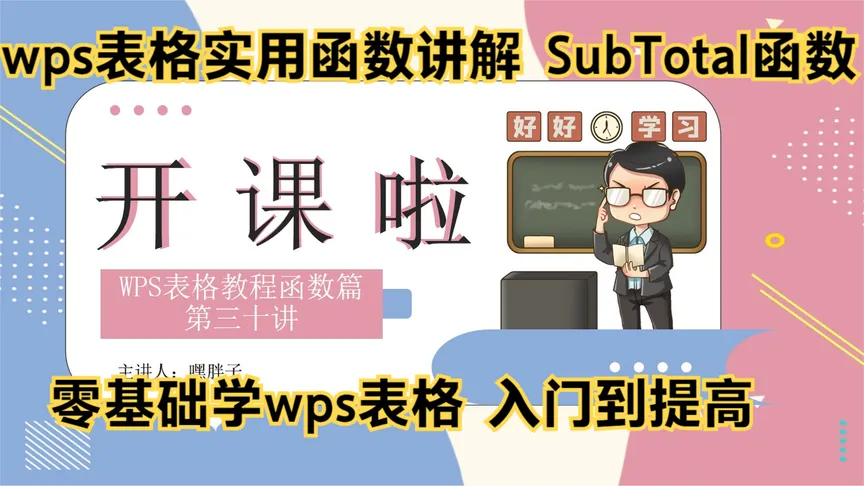 wps表格实用函数讲解 第三十讲 SubTotal函数