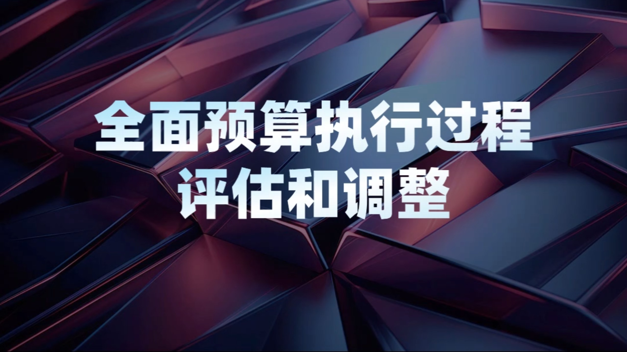 全面预算执行过程评估和调整