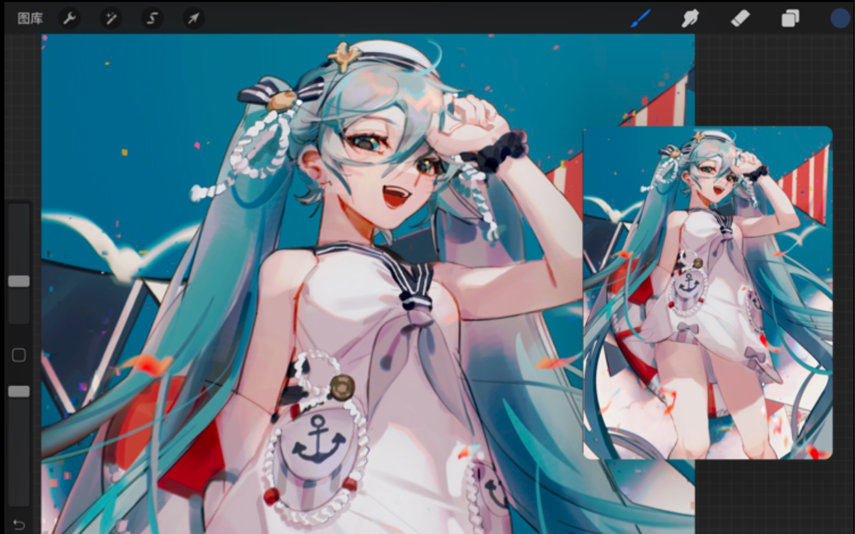 超详细Procreate上色教程,还是miku当模特?拿来吧你!