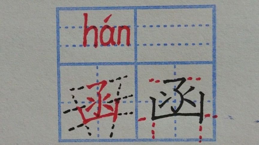 “函”字拼音、笔顺、楷书写法