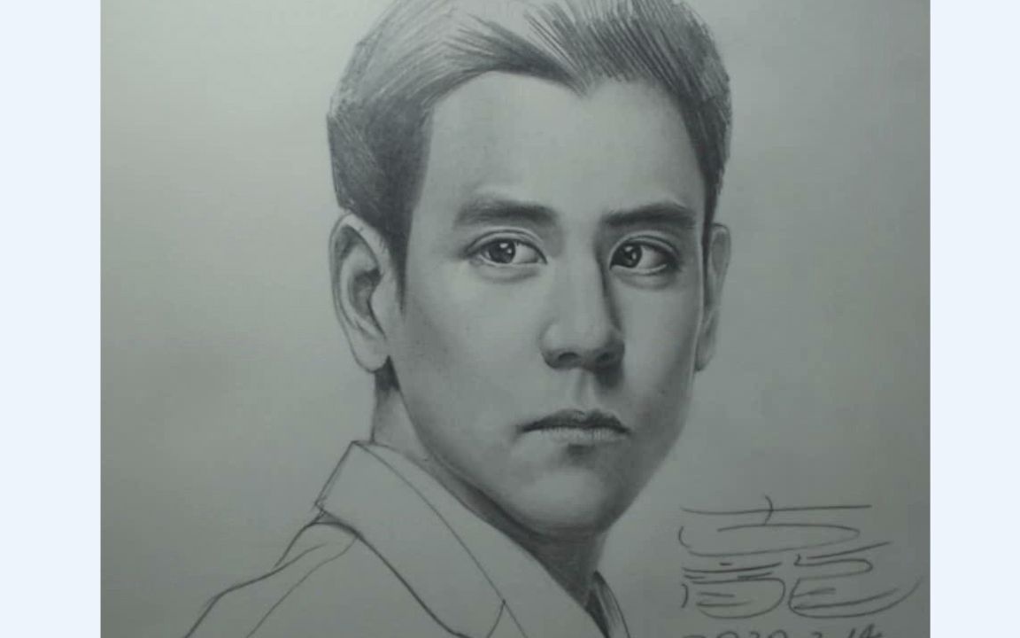 用1/2起形法,5步画好一个彭于晏!原来素描这么简单