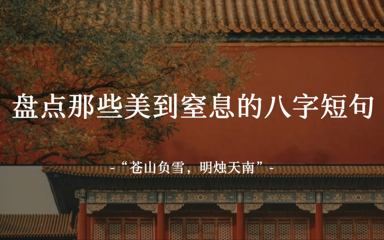 【神仙意境】“苍山负雪,明烛天南” | 那些美到窒息的八字短句