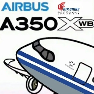 一只起飞的国航A350 