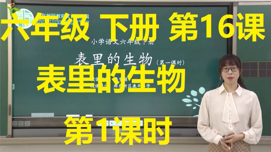 六年级下册 第16课 表里的生物 第1课时