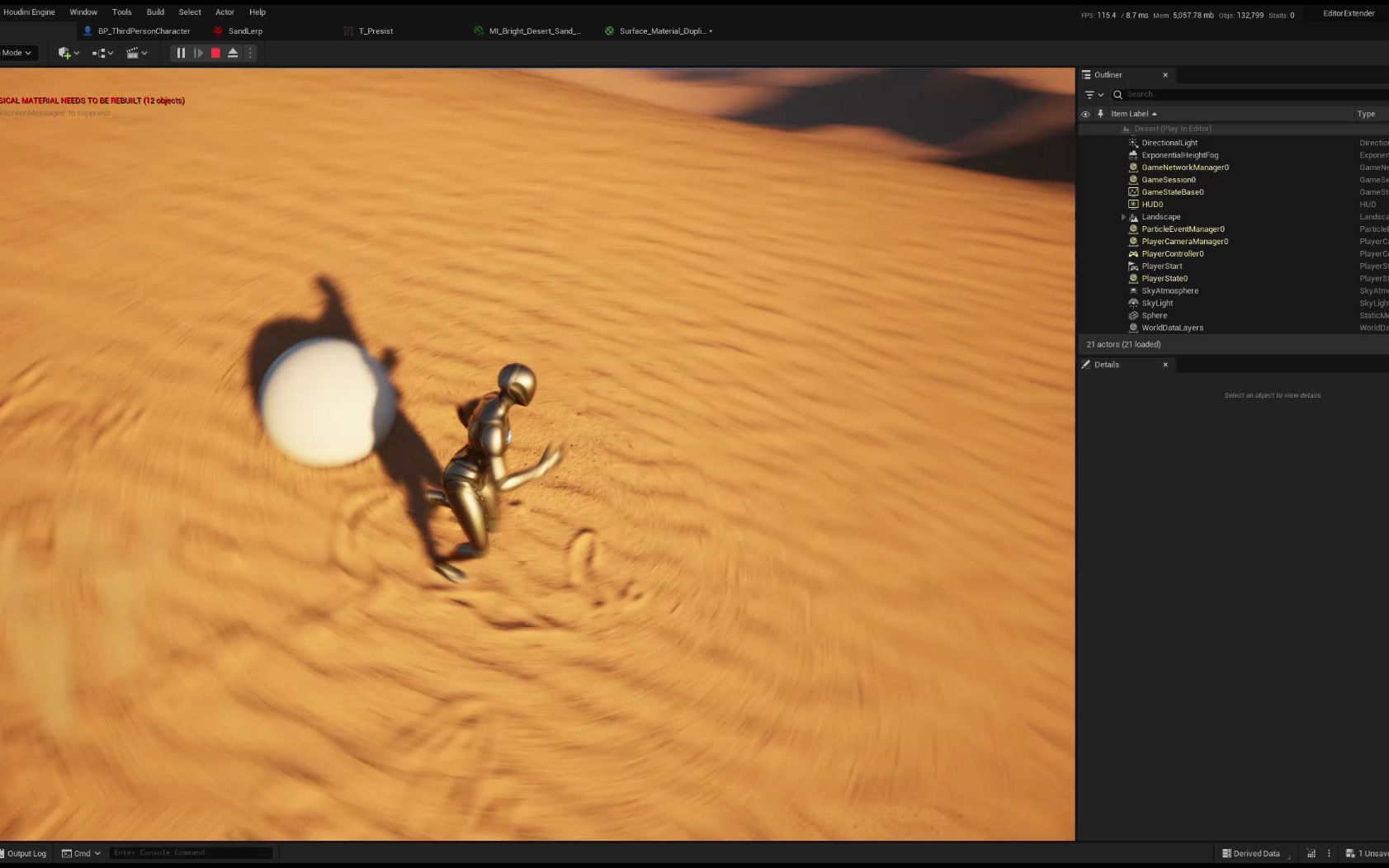 Unreal流沙交互测试