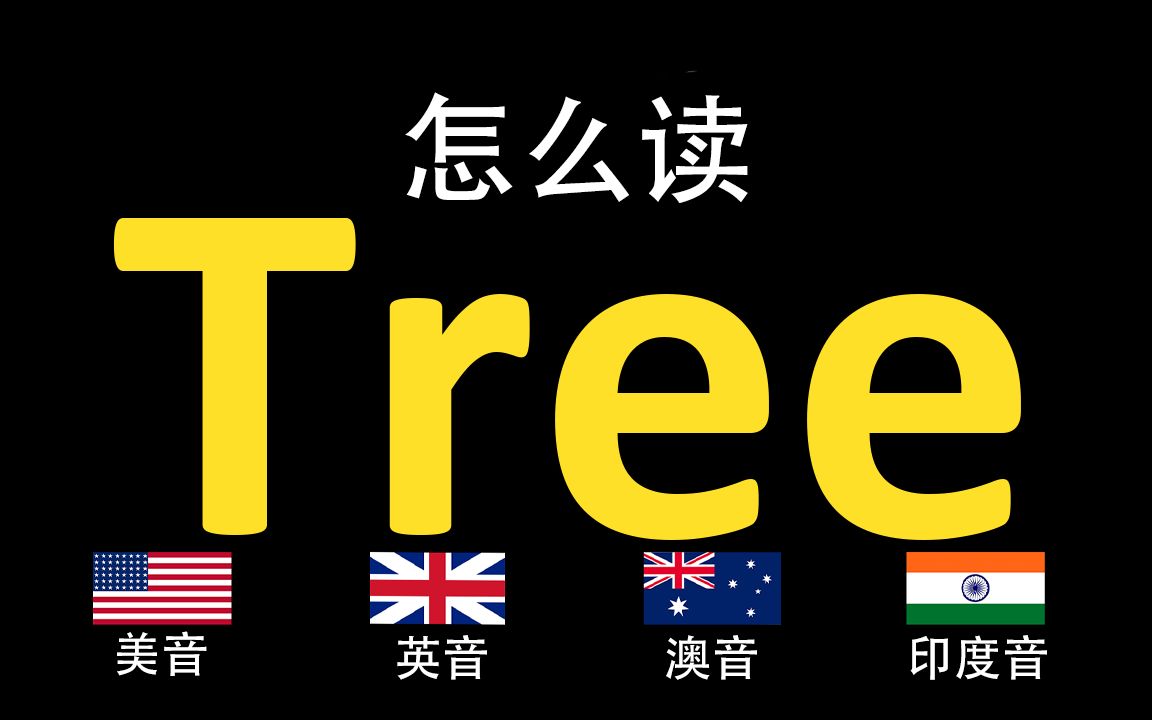 树Tree的英语读法,你读对了吗?|美音&英音&澳大利亚音&印度音