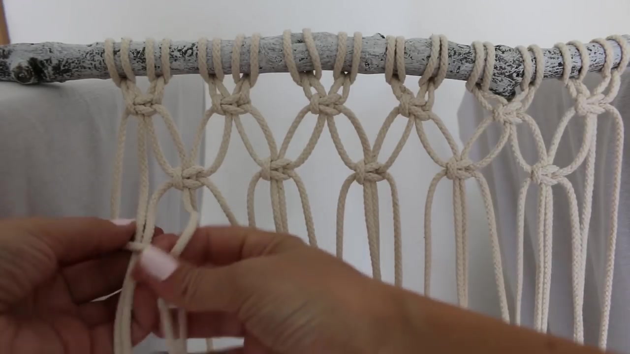 「夏薾」外网转载编绳案例教程分享【网兜吊篮】