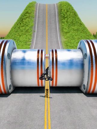 货车与链式液压机相撞 #汽车动画 #汽车模拟器