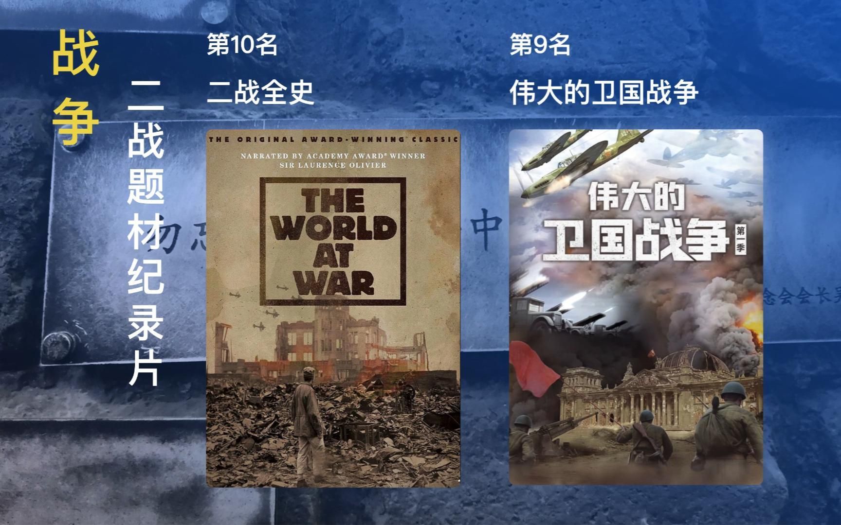十大战争纪录片