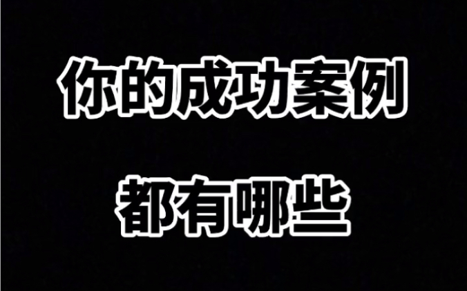 你的成功案例有哪些?