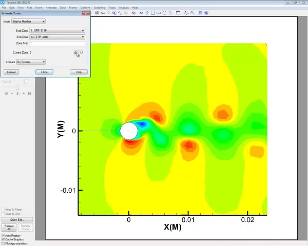 Tecplot,动态显示,云图处理,圆柱绕流