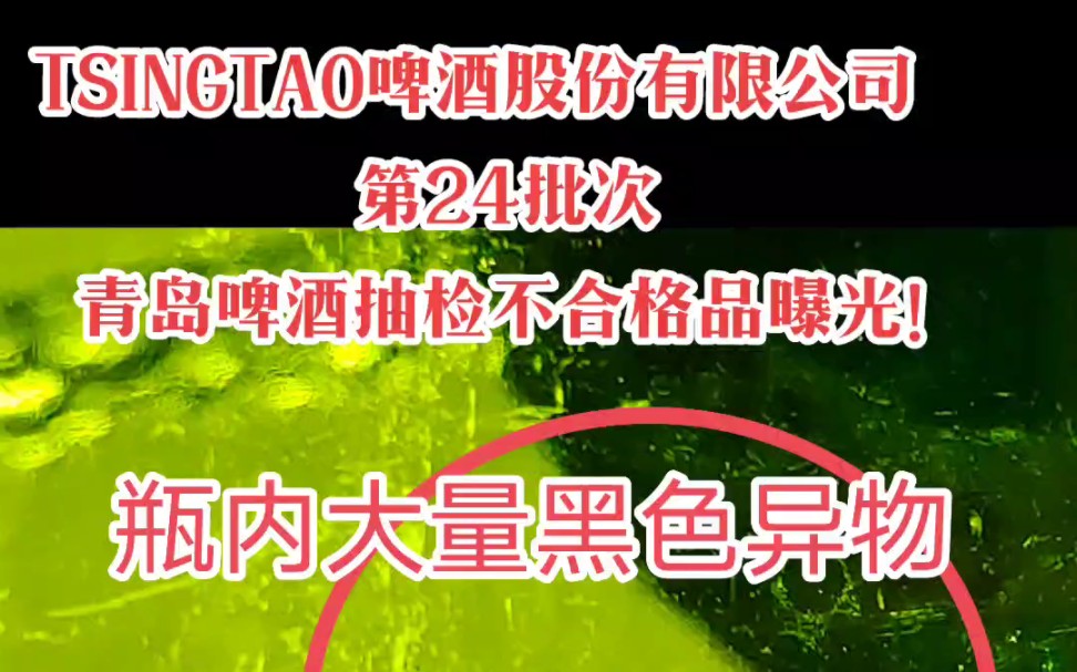 TSINGTAO啤酒股份有限公司 第24批次青岛啤酒抽检不合格品曝光! ...
