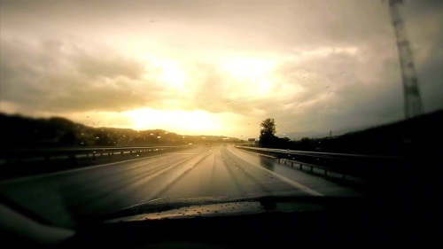 下雨车内风景唯美视频素材(行车记录仪拍摄)开车注意安全