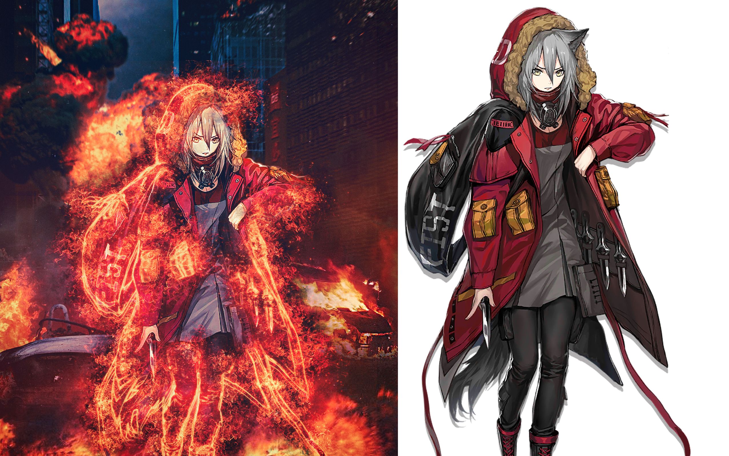 【ps/明日方舟】红:博士,我着火了!(给红做个酷炫的着火特效哈哈)