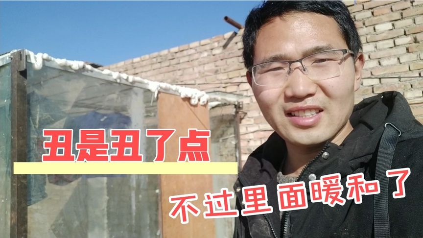 玻璃房子的缝隙终于解决啦,冬天在里面真暖和,网友:有点丑。
