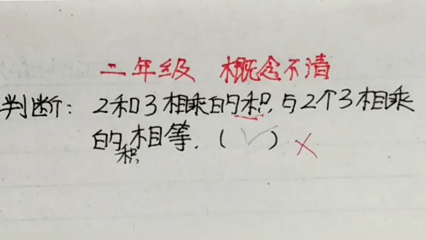 二年级 2和3相乘与2个3相乘一样大吗?全班翻车