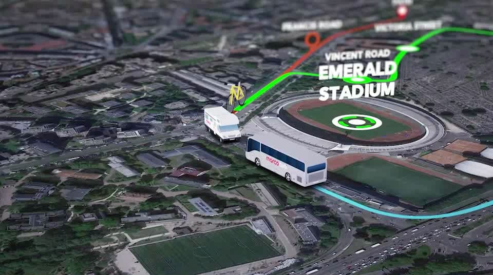 交通工具在旅行地图多条路线缩放展示动画AE模板