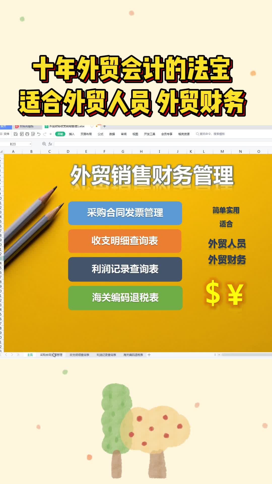 假如有这样的这个外贸销售财务管理表