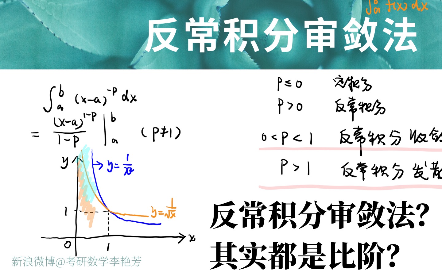 如何理解反常积分审敛法?都是比阶?