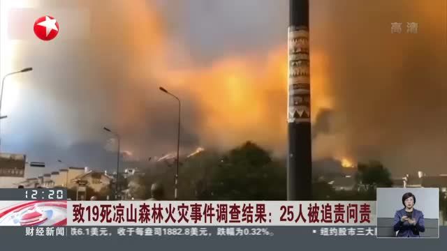 致19死凉山森林火灾事件调查结果:25人被追责问责