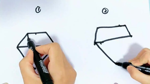 和妹妹比赛画钻石,钻石简笔画,创意简笔画,儿童画,少儿创意画