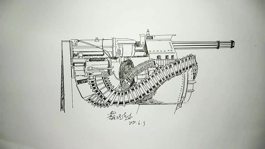 画一款加特林机炮,不知道会不会像游戏里一样冒蓝火?