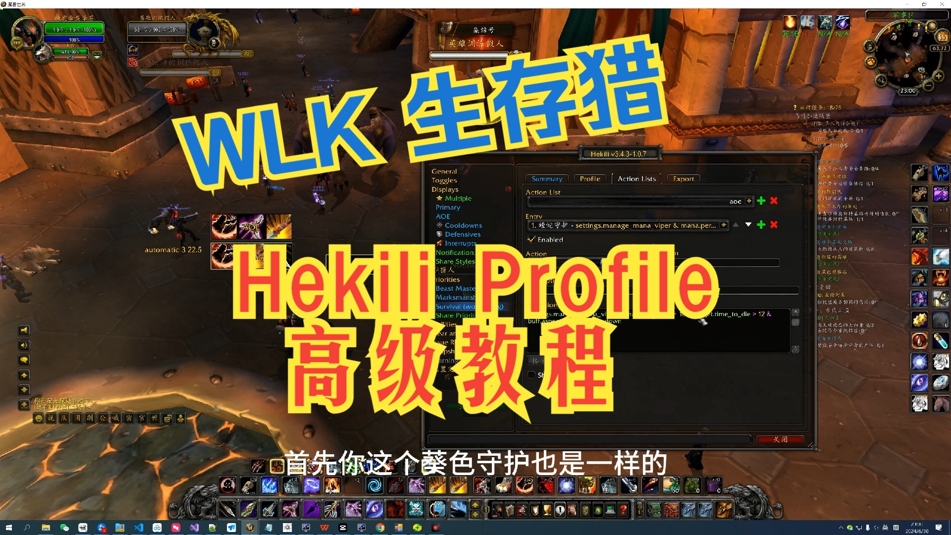 WLK 生存猎Hekili profile高级教程
