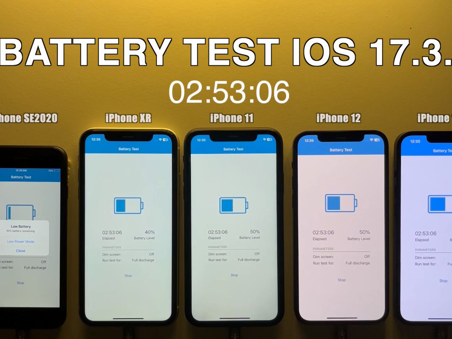 iOS 17.3.1 电池寿命/电池电量消耗/电池性能测试。