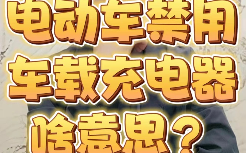电动车禁用车载充电器啥意思?