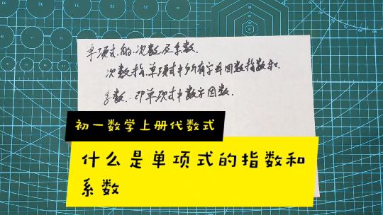 初一数学上册代数式知识点,如何理解单项式的指数与系数